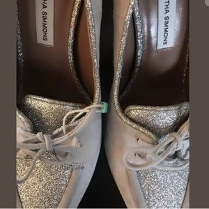 Tabitha Simmons | Shoes | Tabitha Simmons Grey Suede And Glitter Shoe ...